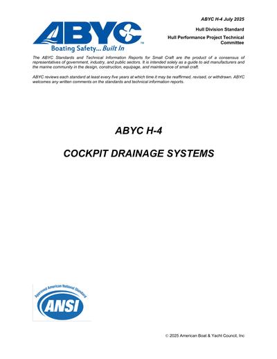 ABYC H-4-2025 - Cockpit Drainage Systems
