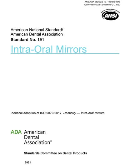 ANSI/ADA 191-2021 - Intra-Oral Mirrors