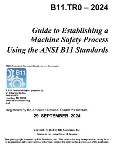 B11.TR0-2024 - Guide to Establishing a Machine Safety Process