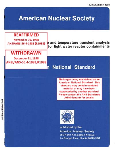 ANSI/ANS-56.4-1983 (R1988) - Pressure and Temperature Transient ...