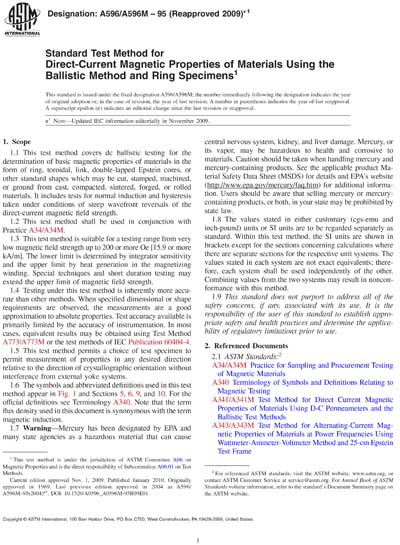 ASTM A596/A596M-95(2004)e1 - Standard Test Method for Direct-Current ...