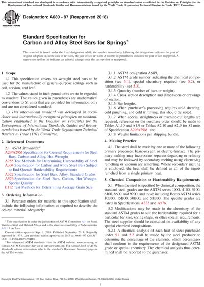 ASTM A689-97(2018) - Standard Specification for Carbon and Alloy Steel ...