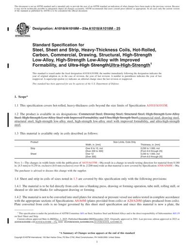 ASTM A1018/A1018M-25 Red - Standard Specification for Steel, Sheet and ...
