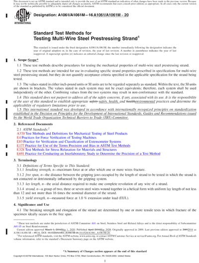 ASTM A1061/A1061M-20 Red - Standard Test Methods for Testing Multi-Wire ...