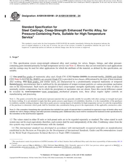 ASTM A1091/A1091M-24 Red - Standard Specification for Steel Castings ...