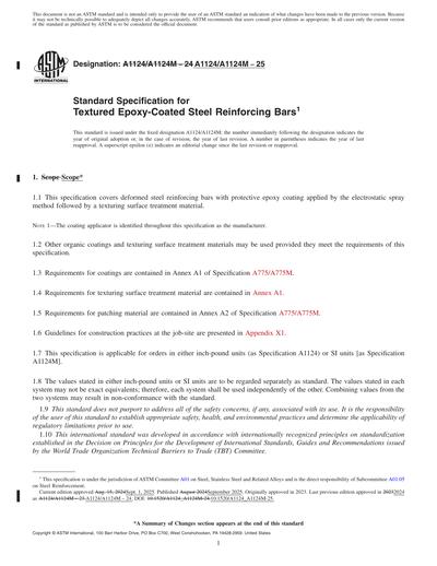 ASTM A1124/A1124M-25 Red - Standard Specification for Textured Epoxy ...