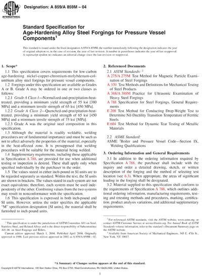 ASTM A859/A859M-04 - Standard Specification for Age-Hardening Alloy ...