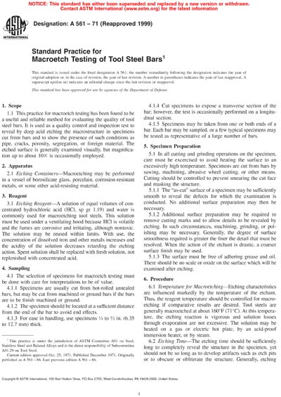 ASTM A561-71(1999) - Standard Recommended Practice for Macrotech ...