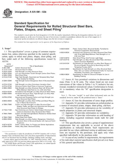 ASTM A6/A6M-02b - Standard Specification for General Requirements for ...