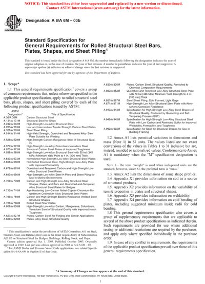 ASTM A6/A6M-03b - Standard Specification for General Requirements for ...