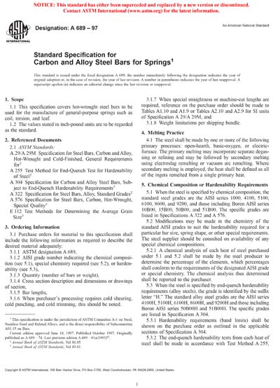 ASTM A689-97 - Standard Specification for Carbon and Alloy Steel Bars ...