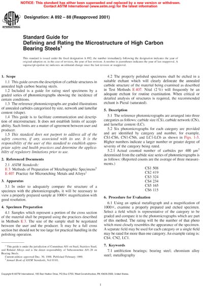 ASTM A892-88(2001) - Standard Guide for Defining and Rating the ...