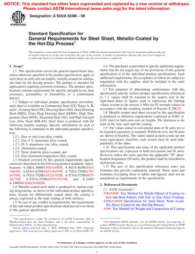 ASTM A924/A924M-08 - Standard Specification for General Requirements ...