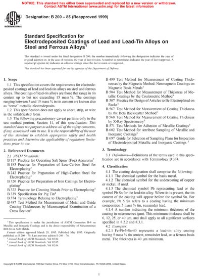 ASTM B200-85(1999) - Standard Specification for Electrodeposited ...
