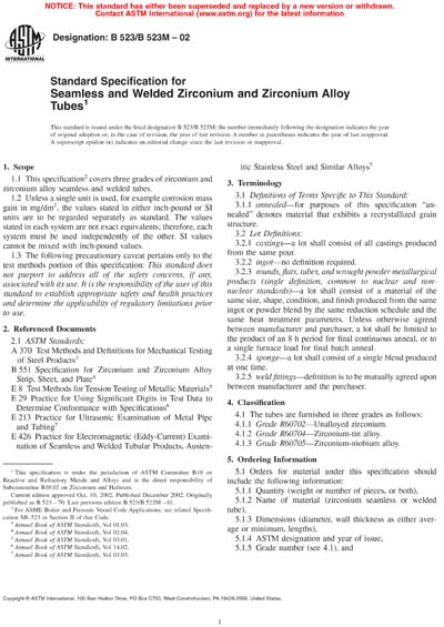 ASTM B523/B523M-02 - Standard Specification for Seamless and Welded ...