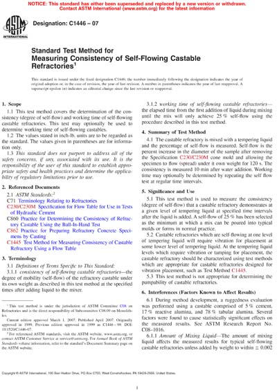 ASTM C1446-07 - Standard Test Method for Measuring Consistency of Self ...