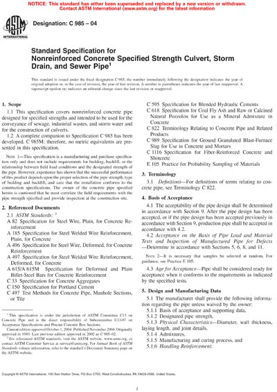 ASTM C985-04 - Standard Specification for Nonreinforced Concrete ...