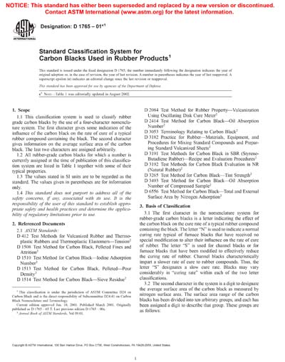 ASTM D1765-01e1 - Standard Classification System for Carbon Blacks Used ...