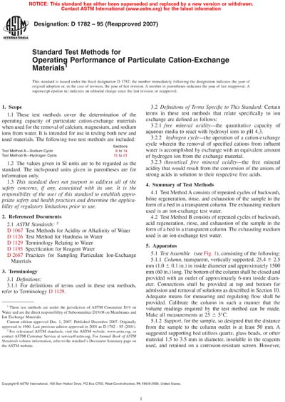 ASTM D1782-95(2007) - Standard Test Methods for Operating Performance ...