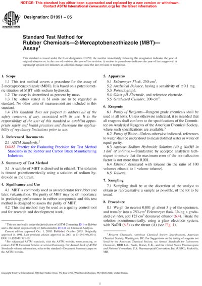 ASTM D1991-05 - Standard Test Method for Rubber Chemicals—2 ...