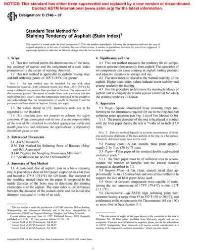 ASTM D2746-97 - Standard Test Method for Staining Tendency of Asphalt ...