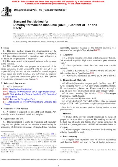 ASTM D2764-99(2004)e1 - Standard Test Method for Dimethylformamide ...