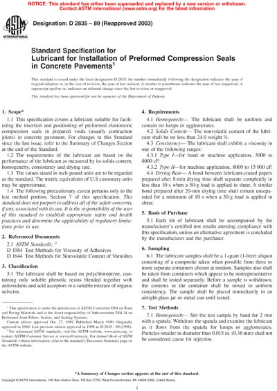 ASTM D2835-89(2003) - Standard Specification for Lubricant for ...