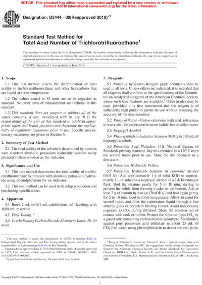 ASTM D3444-00(2010)e1 - Standard Test Method for Total Acid Number of ...
