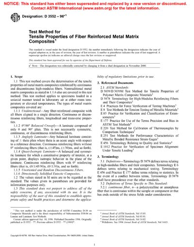 ASTM D3552-96e1 - Test Method for Tensile Properties of Fiber ...