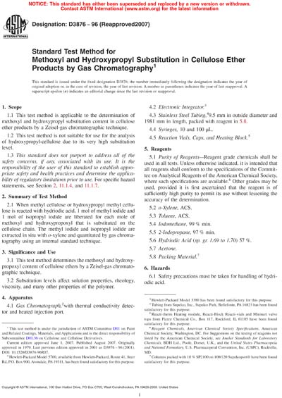 ASTM D3876-96(2007) - Standard Test Method for Methoxyl and ...