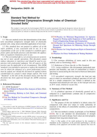 ASTM D4219-08 - Standard Test Method for Unconfined Compressive ...