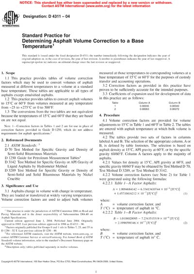 ASTM D4311-04 - Standard Practice for Determining Asphalt Volume ...