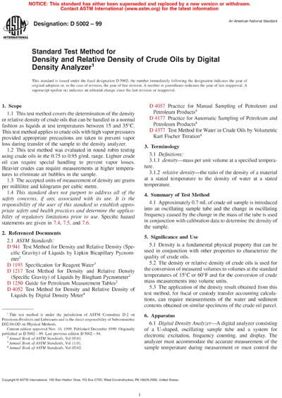 ASTM D5002-99 - Standard Test Method for Density and Relative Density ...