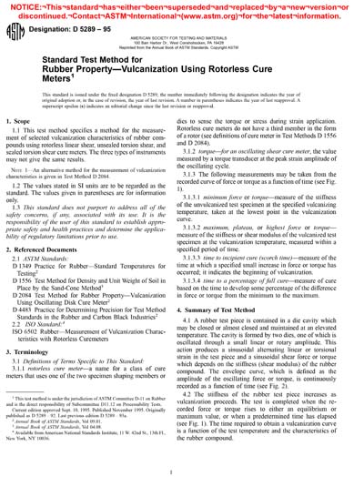 ASTM D5289-95 - Standard Test Method for Rubber Property-Vulcanization ...