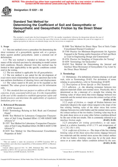 ASTM D5321-02 - Standard Test Method for Determining the Coefficient of ...
