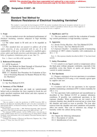 ASTM D5637-04 - Standard Test Method for Moisture Resistance of ...