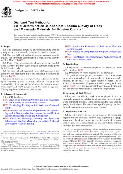 ASTM D5779-08 - Standard Test Method for Field Determination of ...