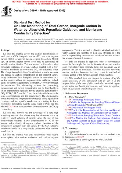 ASTM D5997-96(2009) - Standard Test Method for On-Line Monitoring of ...