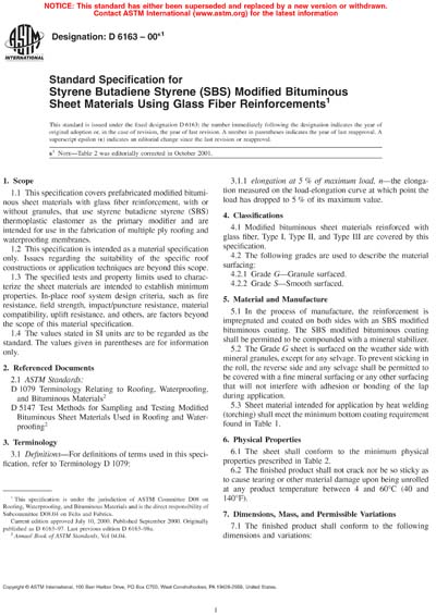 ASTM D6163-00e1 - Standard Specification for Styrene Butadiene Styrene ...