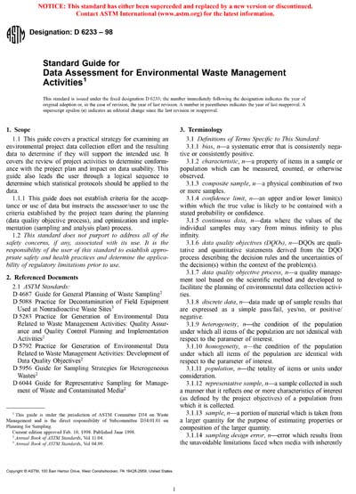 ASTM D6233-98 - Standard Guide for Data Assessment for Environmental ...