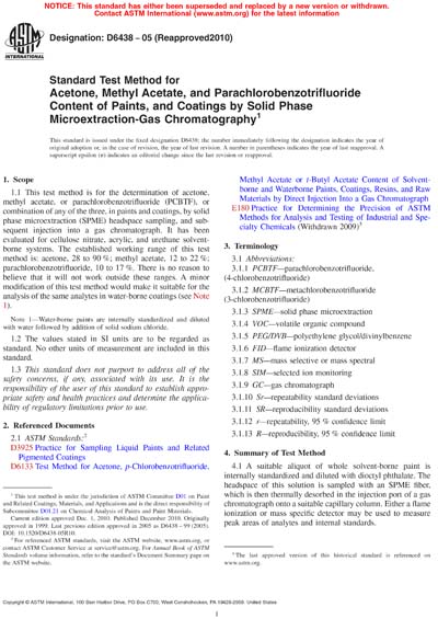 ASTM D6438-05(2010) - Standard Test Method for Acetone, Methyl Acetate ...