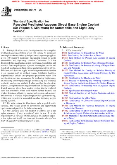 ASTM D6471-06 - Standard Specification for Recycled Prediluted Aqueous ...