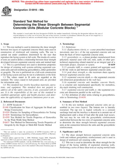 ASTM D6916-06b - Standard Test Method for Determining the Shear ...
