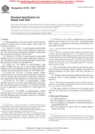 ASTM D975-04be1 - Standard Specification for Diesel Fuel Oils