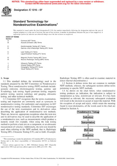 ASTM E1316-07 - Standard Termninology for Nondestructive Examinations