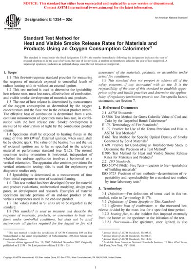ASTM E1354-02d - Standard Test Method for Heat and Visible Smoke ...