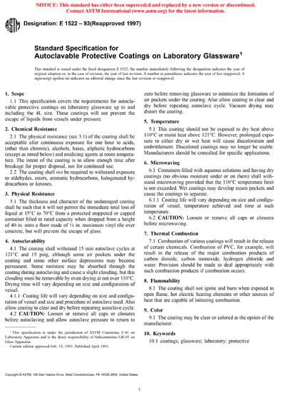 ASTM E1522-93(1997) - Standard Specification for Autoclavable ...