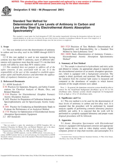 ASTM E1852-96(2001) - Standard Test Method for Determination of Low ...