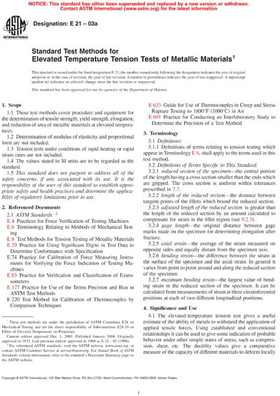 ASTM E21-03a - Standard Test Methods for Elevated Temperature Tension ...