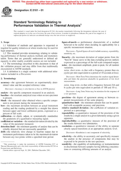 ASTM E2161-01 - Standard Terminology Relating to Performance Validation ...